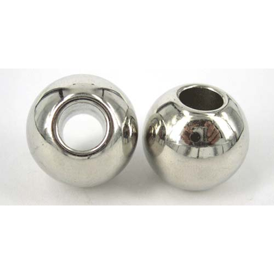 Silver Plt Base Bead 25mm round 9mm hl 4 pack - Bead Bead : Findings ...