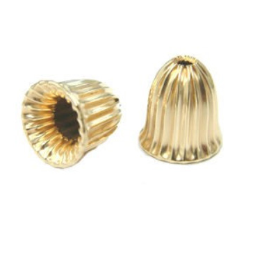 14k Gold filled corrurgated bell cap 12x12mm EACH - Findings-14k Gold ...