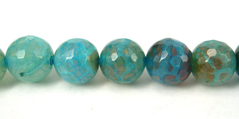 Agate Crackled/Dyed Round Faceted 10mm Blue/39b - Blue/Aqua : Beads ...