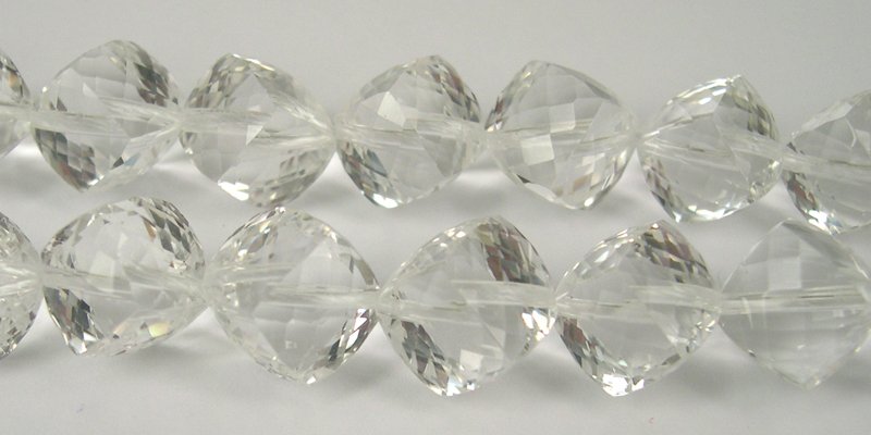 Clear Quartz Cube Faceted 10mm pair Bead "AAA" - Clear : Beads incl ...