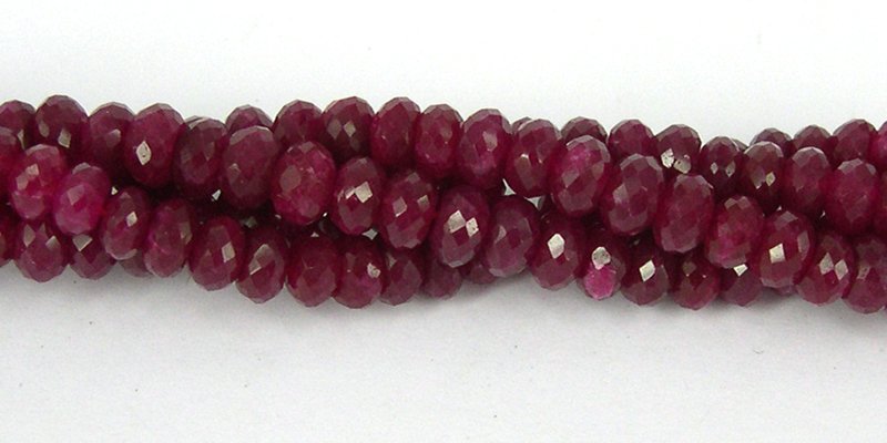 Red Quartz Dyed Faceted rondel 7x4mm/100Beads - Red : Beads incl Pearls ...