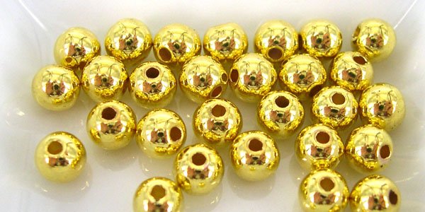 Base Metal Bead Round 5mm 30 pack Gold - Bead : Findings-Base Metal ...