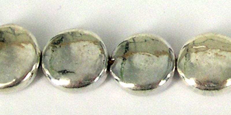 Sterling Silver plated Resin Sml Flat Coin - Silver Bead : Beads incl ...